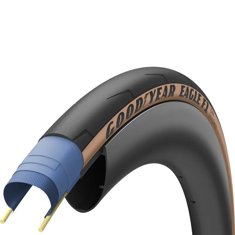 Goodyear Eagle F1 Tubeless 700x Road Tyre in Tan
